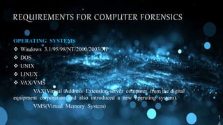 Cyber forensics ppt | PPTX | Operating Systems | Computer Software and Applications