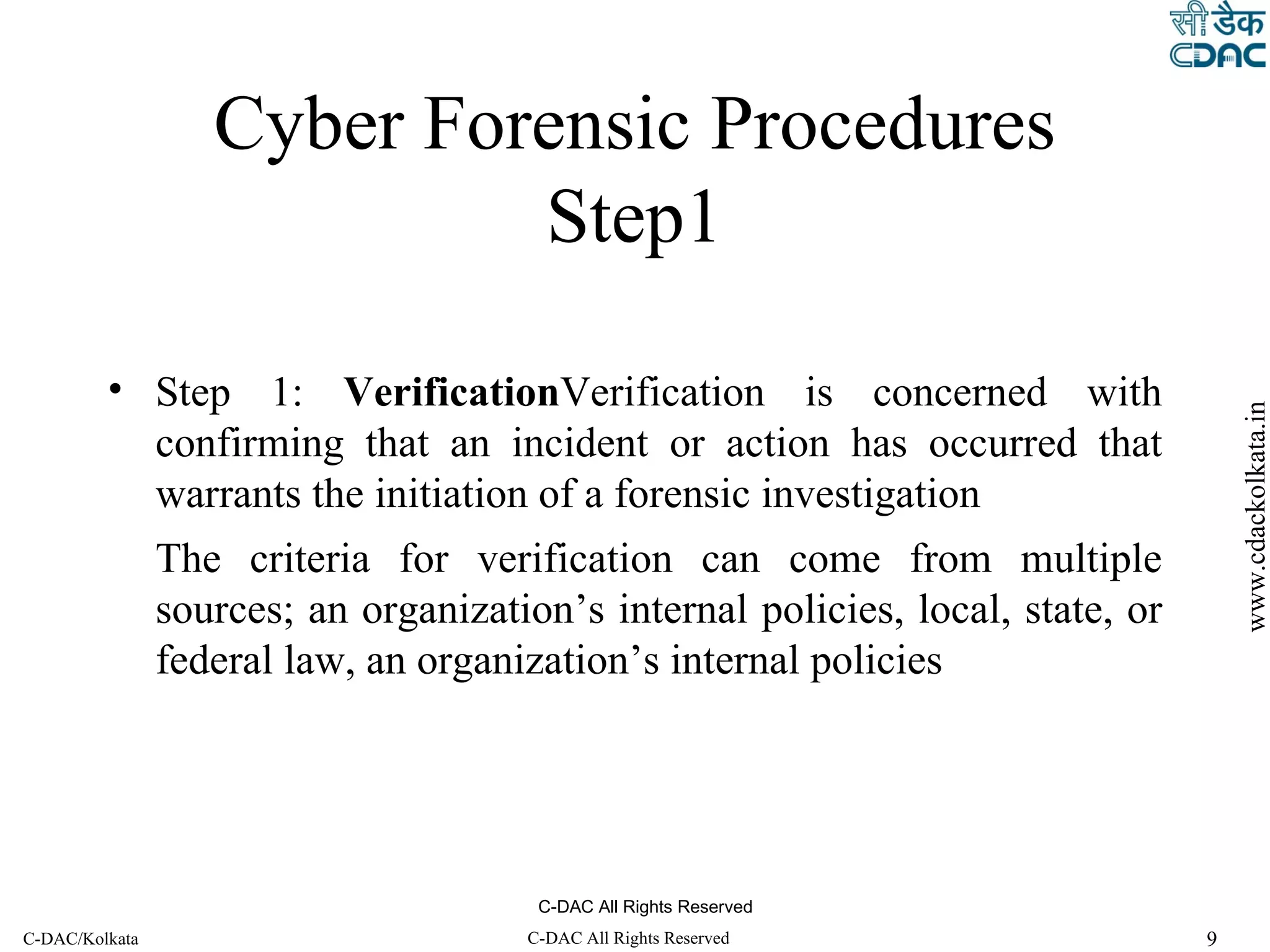 Cyber forensic standard operating procedures | PPT