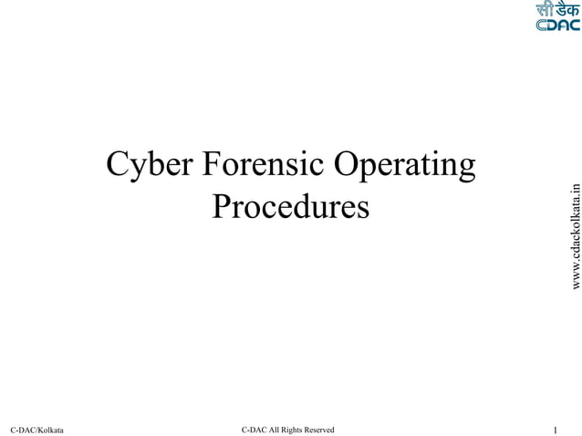 Cyber forensic standard operating procedures | PPT