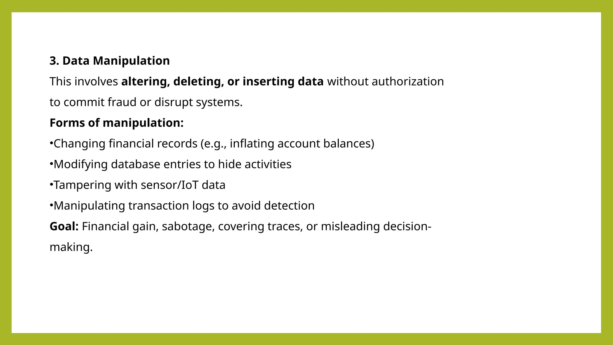 CYBER FRAUD TYPES.pptx Phishing-Spoofing-Data Manipulation | PPTX