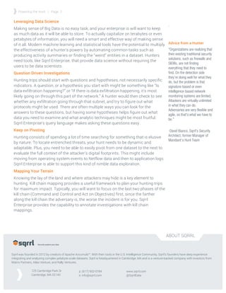 Sqrrl Datasheet: Cyber Hunting | PDF