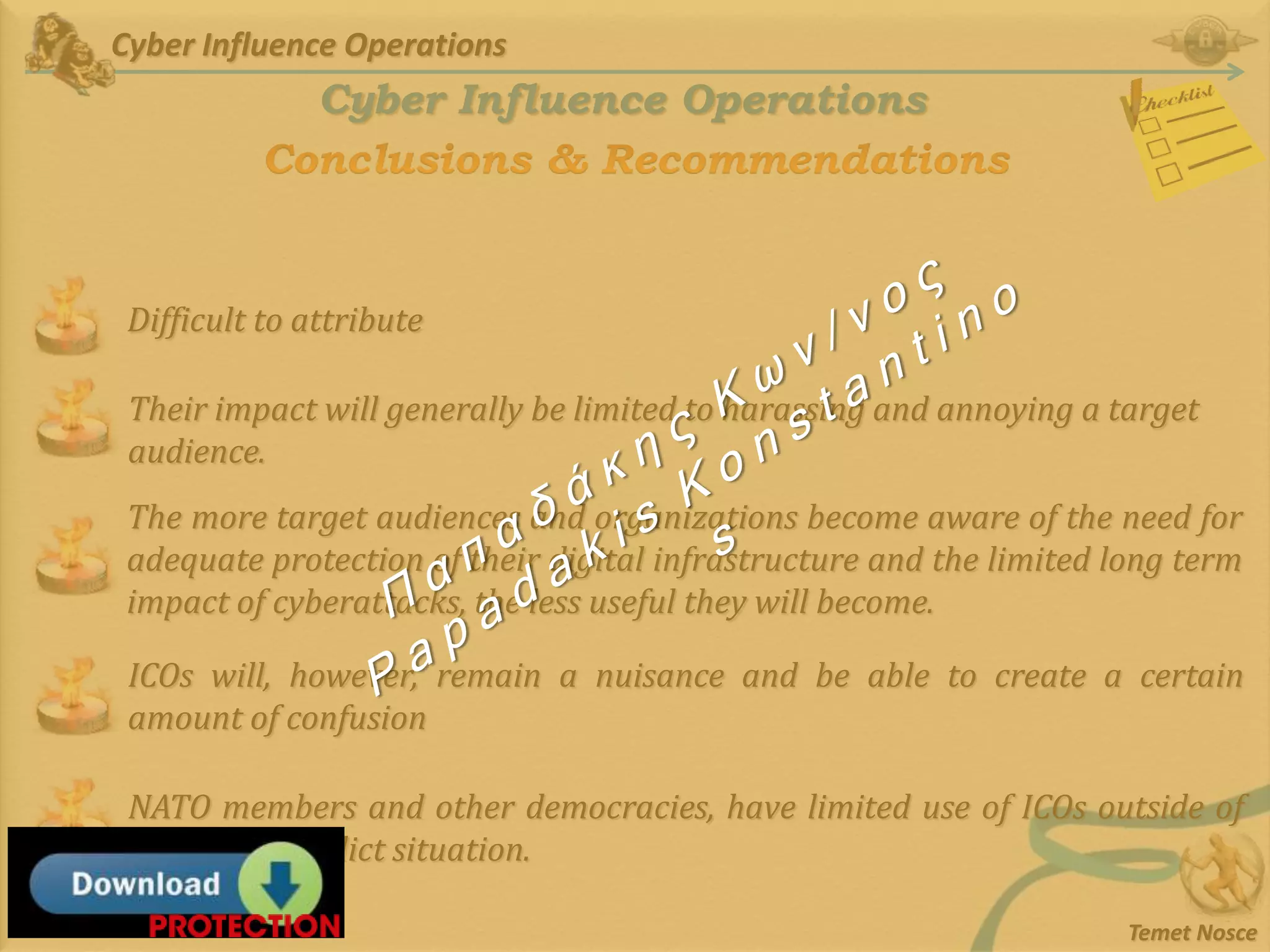 Cyber Influence Operations | PPTX