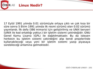 Linux 101 - GNU/Linux Nedir ? Nasıl Kurulur? | PPT