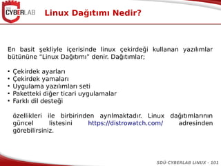 Linux 101 - GNU/Linux Nedir ? Nasıl Kurulur? | PPT