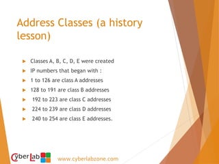 CyberLab TCP/IP and IP Addressing & Subnetting | PPSX