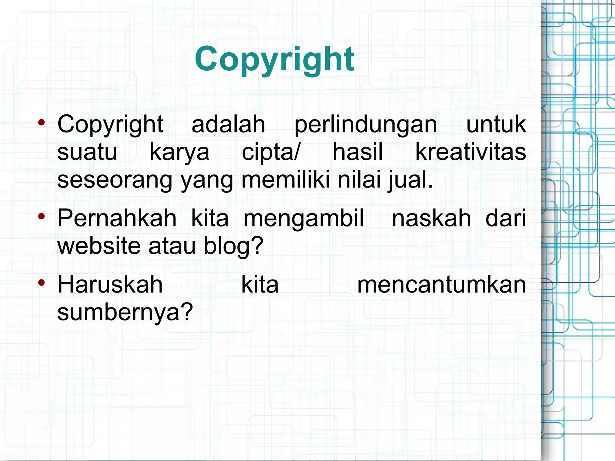 copyright and defacing | PPT