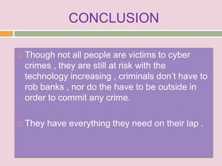 cyber law.pptx | Crime & Harmful Acts to Individuals, Society & Human ...
