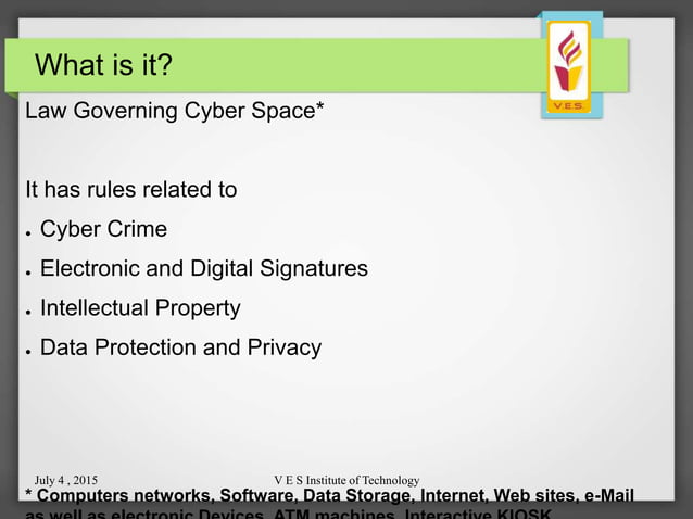 cyber law introductory Information on cyber Law | PPT