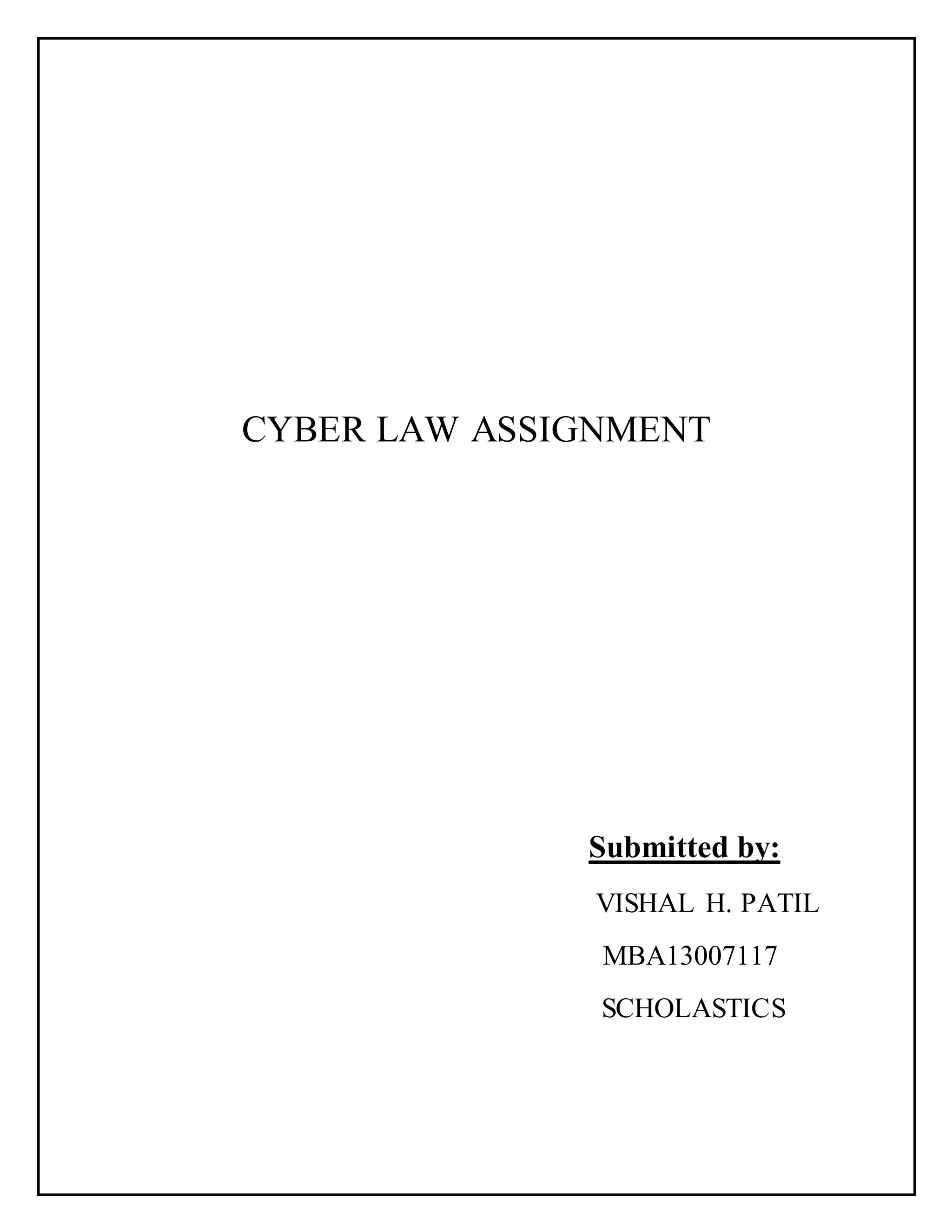 Cyber law assignment | DOCX