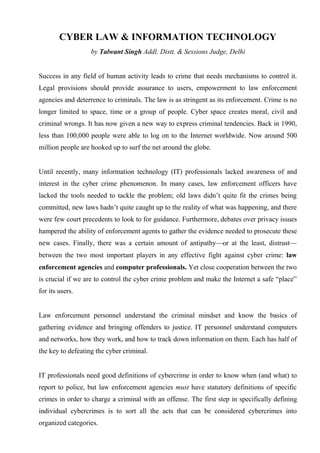 Cyber law & information technology | PDF