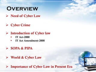 Cyber law In India: its need & importance | PPTX