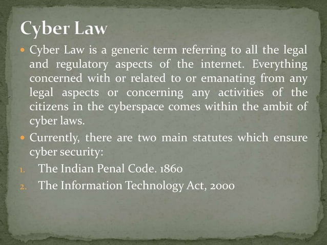 Cyber security and cyber laws | PPTX