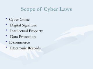 CYBER LAWSCYBERCRIMECYBERSPACECYBERWORLDpptx | PPTX
