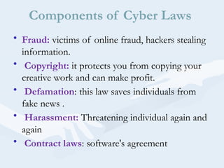 CYBER LAWSCYBERCRIMECYBERSPACECYBERWORLDpptx | PPTX