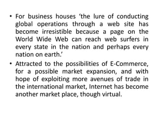 Important Issues in Global E-commerce | PPT