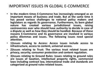 Important Issues in Global E-commerce | PPT