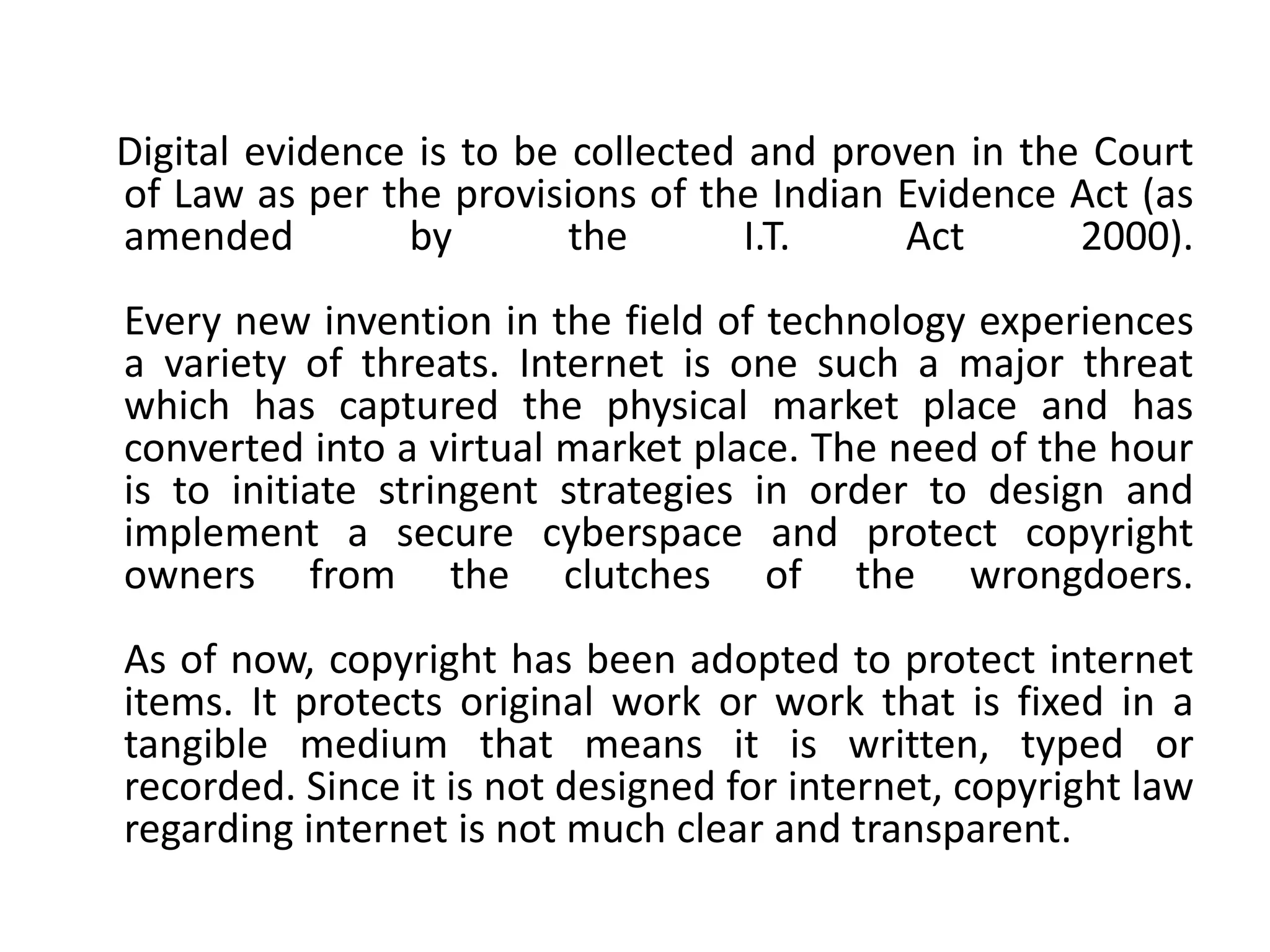 IPR – An Overview, Copyright Issues in Cyberspace | PPTX