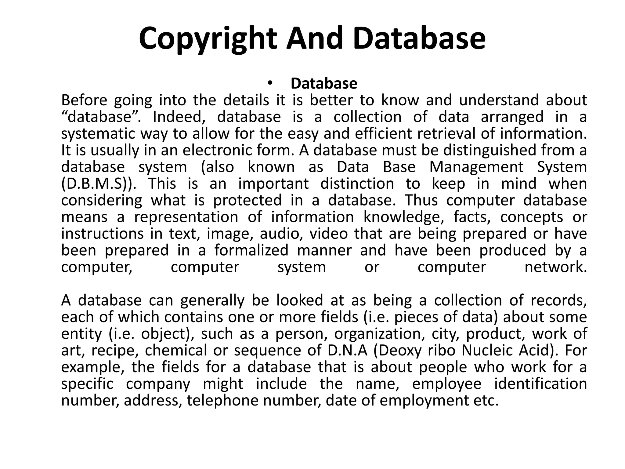 IPR – An Overview, Copyright Issues in Cyberspace | PPTX