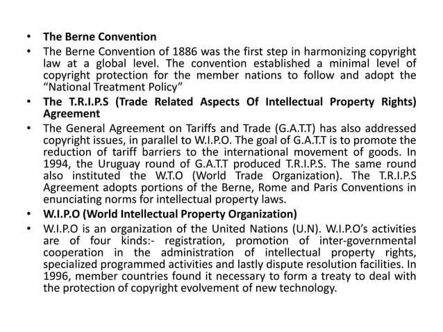 IPR – An Overview, Copyright Issues in Cyberspace | PPTX | Business | Business and Finance
