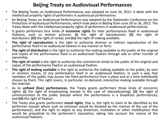 International Treaties for protection of IPR | PPTX