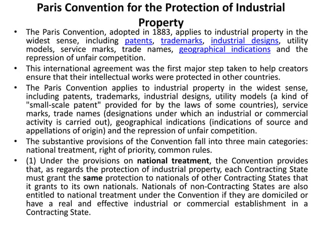 International Treaties for protection of IPR | PPTX