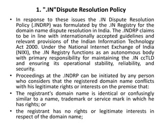 METHODS OF RESOLVING CYBERSQUATTING DISPUTE IN INDIA | PPT