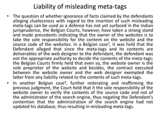 India: Meta-Tagging Vis-À-Vis Trade Mark Misuse: An Overview | PPT
