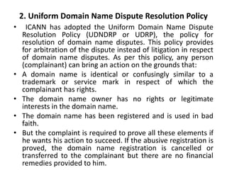 RESOLVING CYBERSQUATTING DISPUTE IN INDIA | PPTX