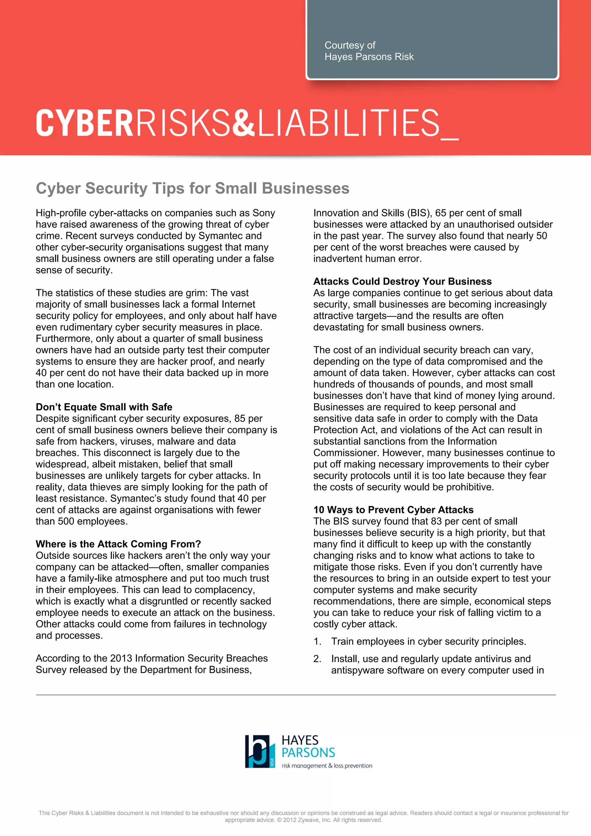 Cyber liability and cyber security | PDF