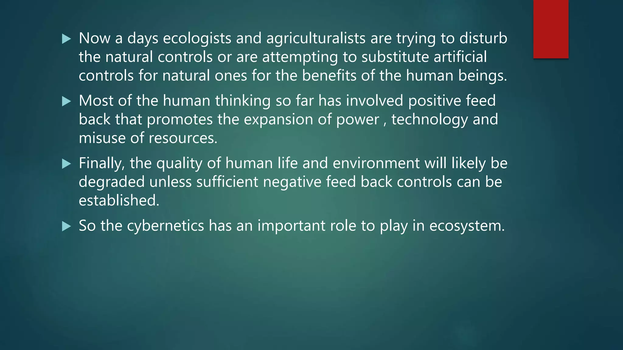 Cybernetic nature of ecosystem | PPTX
