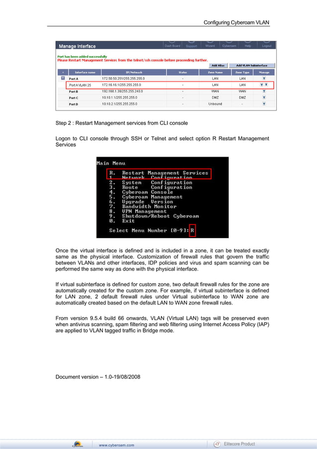 Cyberoam configuring vlan | PDF | Computer Networking | Computing