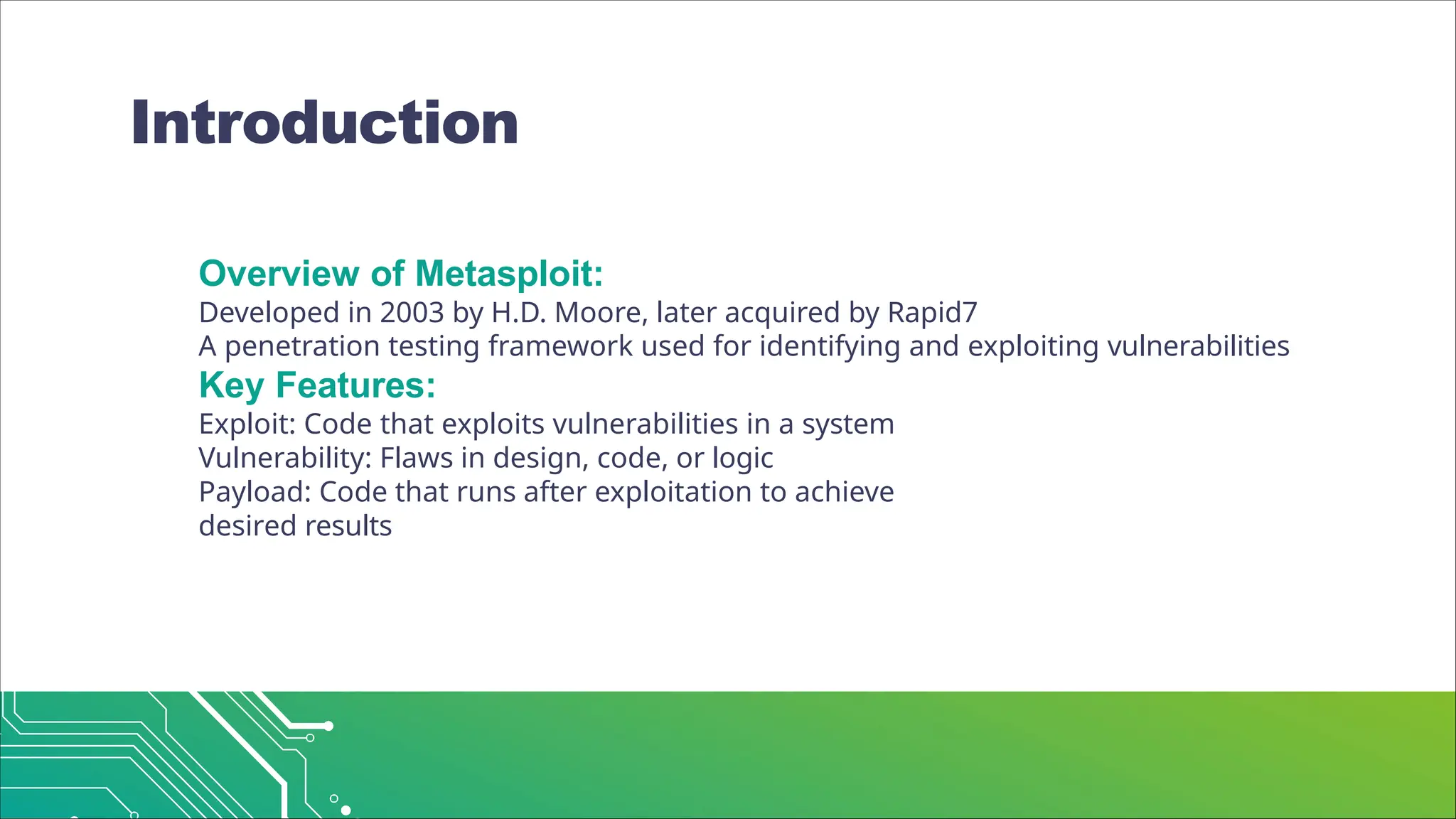 Introduction of Metasploit and task.pptx