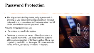 Cyber privacy and password protection | PPTX