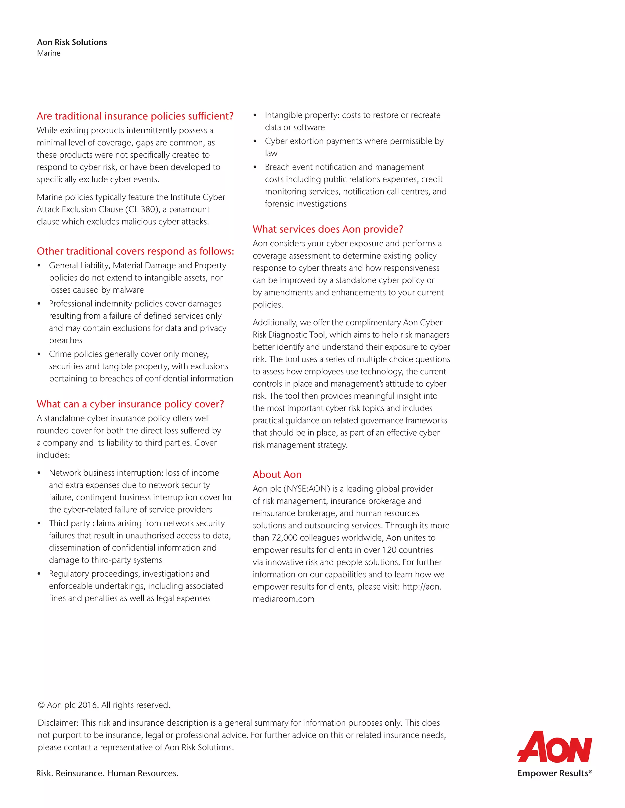 Cyber Risk and Marine Insurance | PDF