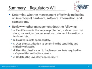 Cyber RM - Asset Inventory - Module 7 Powerpoint Presentation | PPT