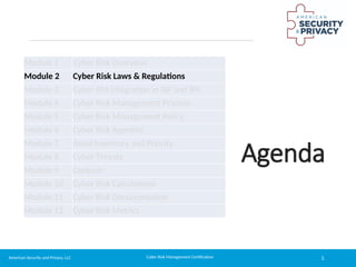 Cyber RM - Law and Regulation - Module 2 Powerpoint Presentation | PPT