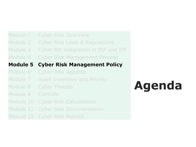 Cyber RM - Policy - Module 5 Powerpoint Presentation | PPT
