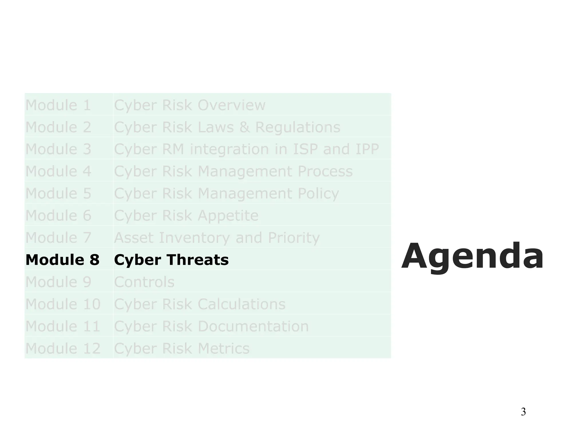 Cyber RM - Threats - Module 8 Powerpoint Presentation | PPT