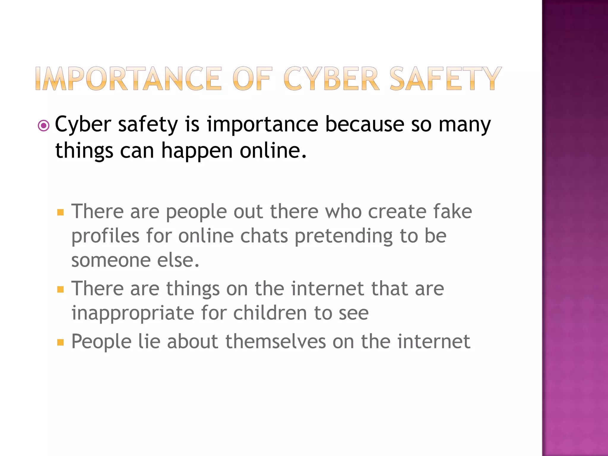 Cyber safety | PPTX