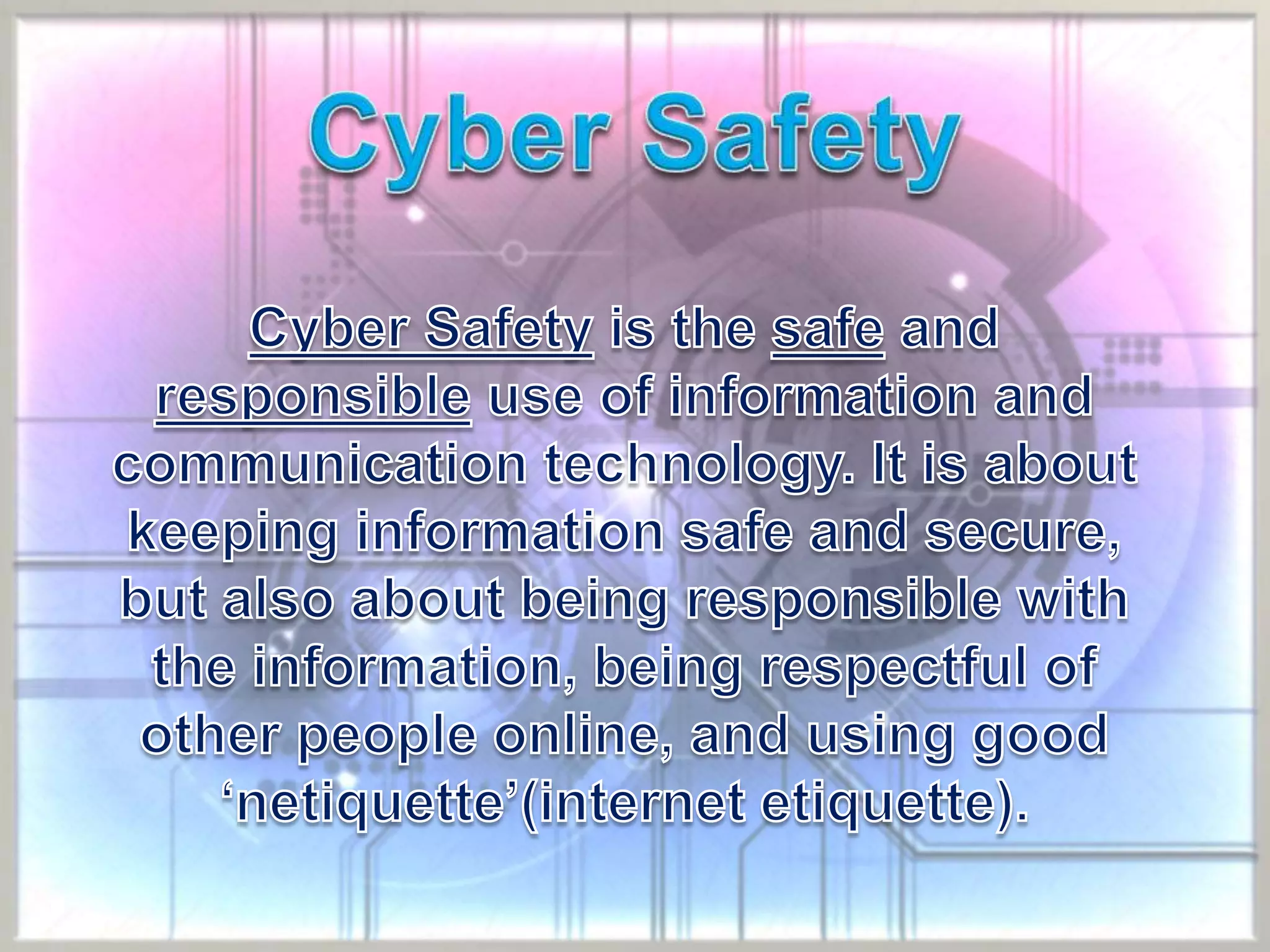 Cyber safety | PPTX