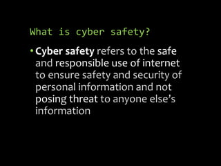 Cyber safety | PPTX