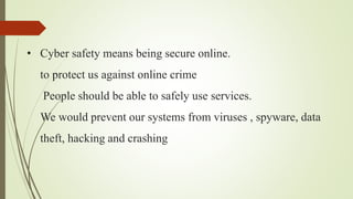 Cyber Safety and cyber security. Safety measures towards computer ...
