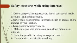 Cyber Safety and cyber security. Safety measures towards computer ...
