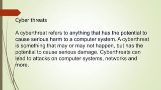Cyber Safety and cyber security. Safety measures towards computer ...