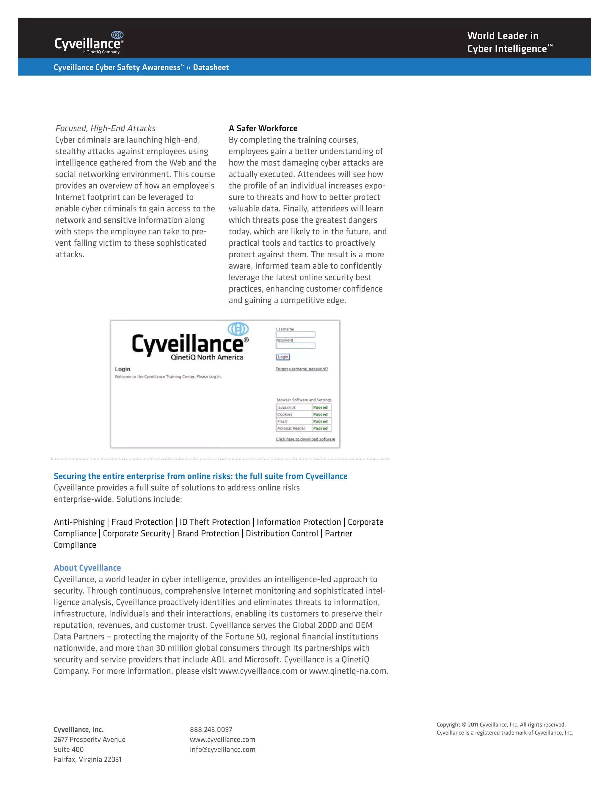 Cyber Safety Awareness Training (Brochure) | PDF