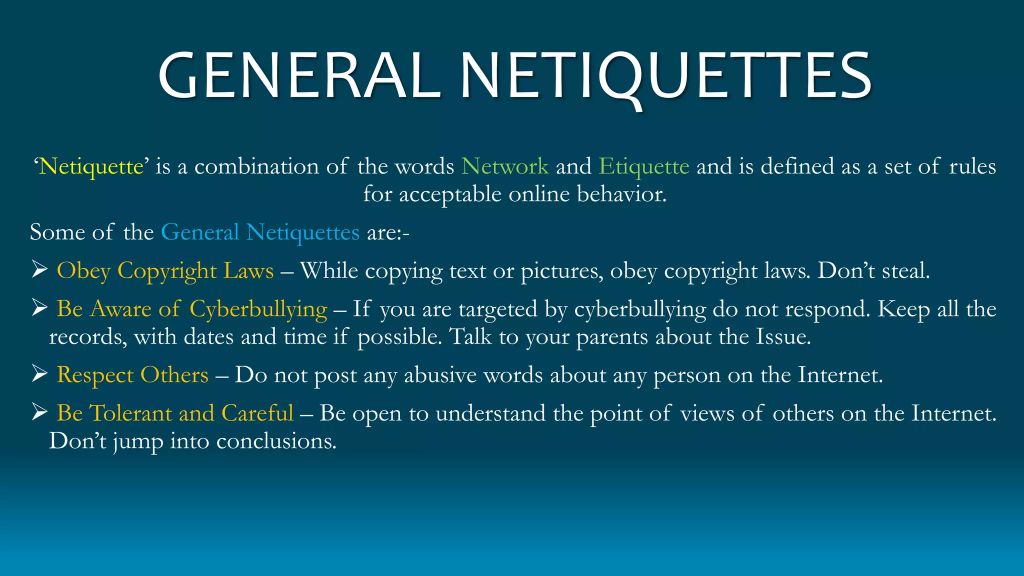 Cyber Safety Class 9 | PPTX