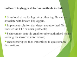 Keyloggers and Spywares | PPT