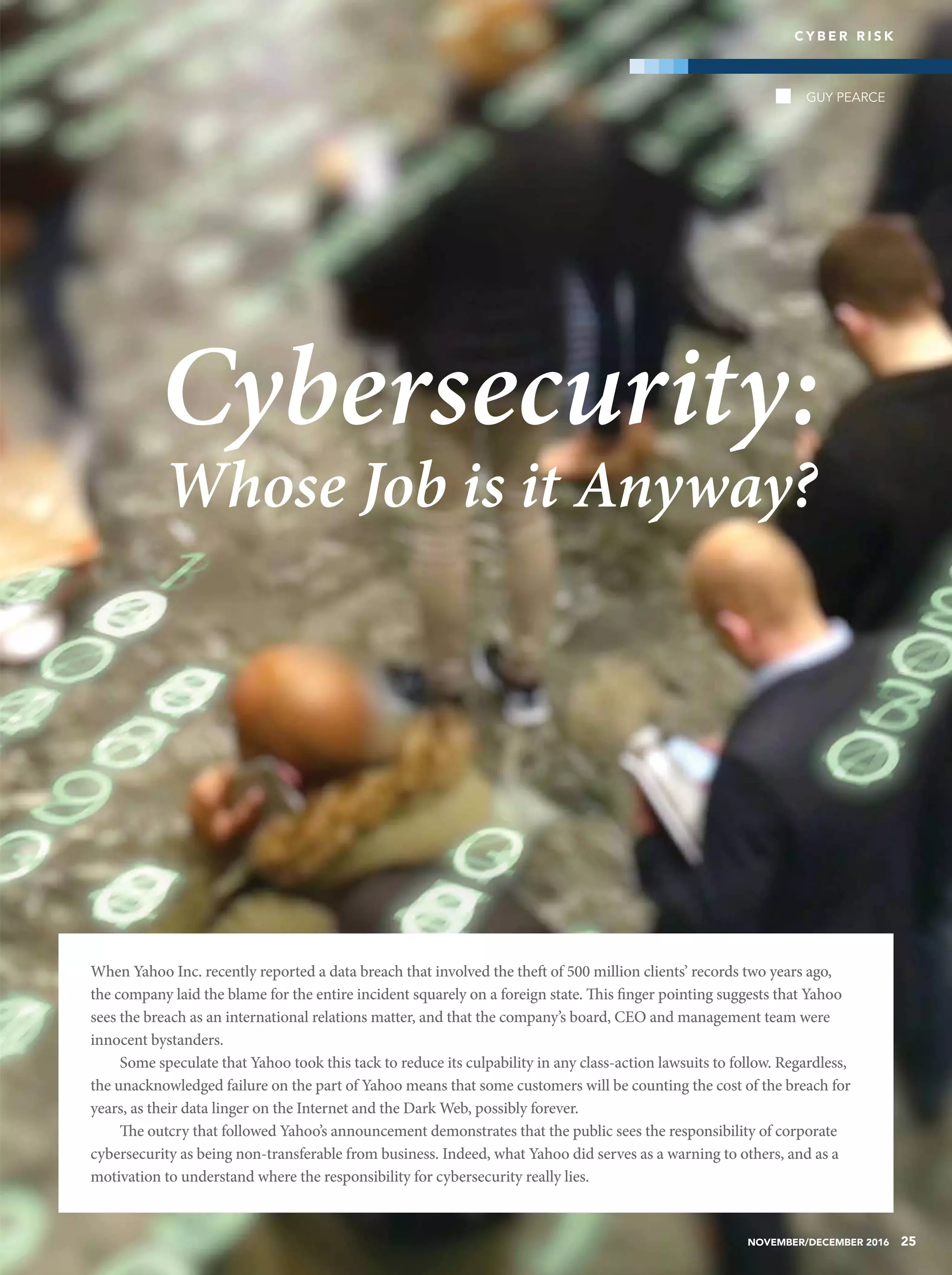Cybersecurity: Whose job is it anyway? | PDF