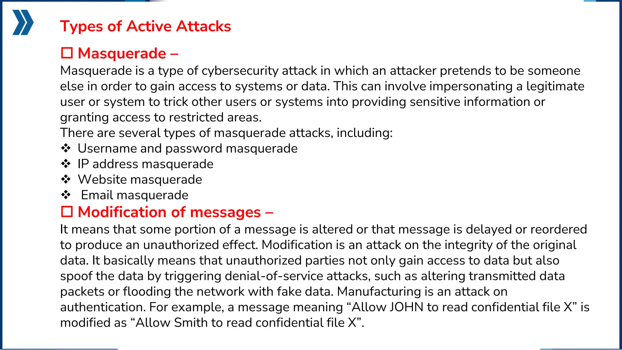 Types of Cyber Security Attacks- Active & Passive Attak | PPTX