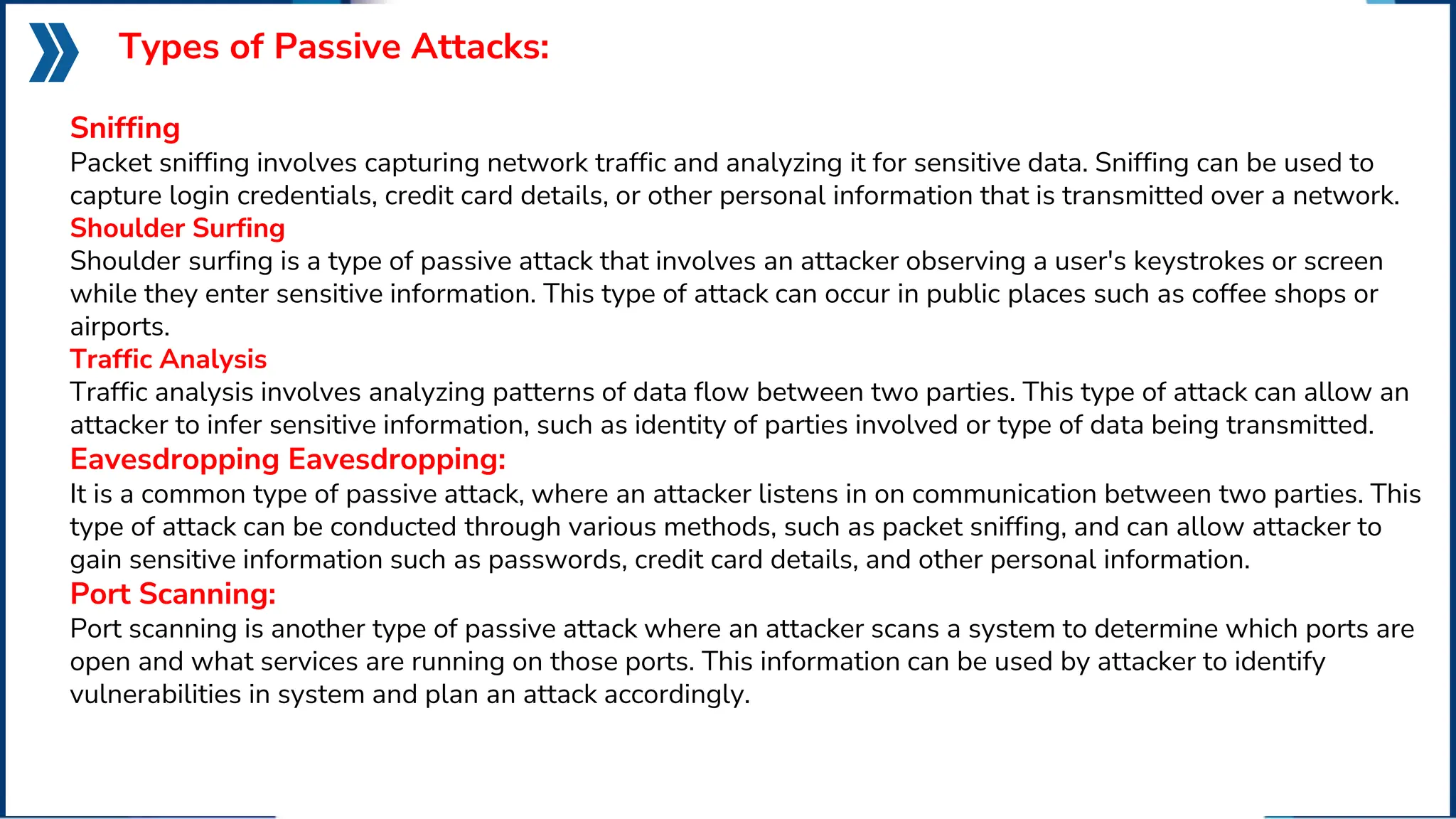 Types of Cyber Security Attacks- Active & Passive Attak | PPTX